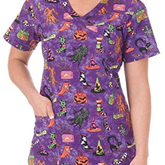 bio | Tops | Bio Medical Uniform Scrub Top Halloween | Poshmark